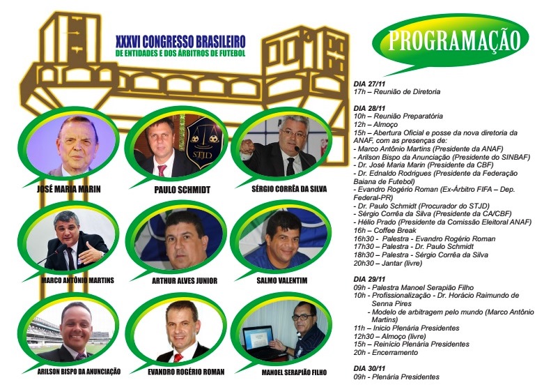 SINBAF E ANAF realizam Congresso Brasileiro dos Árbitros de Futebol em ...